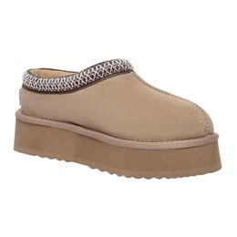 EverAu - "Wonga" Hausschuhe f&uuml;r Damen, Kuh Wildleder, Plattform-Absatz (Sand)