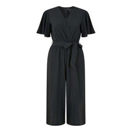 Mela London - Jumpsuit f&uuml;r Damen, V-Ausschnitt, Engels&auml;rmel (Schwarz)