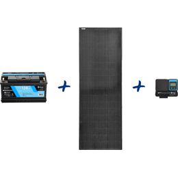 Berger LiFePO4 Lithium Batterie 120 Ah 12 V mit Bluetooth + Berger SX PRO MPPT-Solarladeregler 20 A + PX150 starres Solarpanel 150 W im Set - Fahrzeug