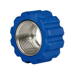 R+M de Wit / Suttner &Uuml;berwurfmutter 22x1,5 16,4 mm Blau VA