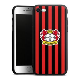 DeinDesign iPhone SE (2020) Handy Premium Silikon H&uuml;lle Handyh&uuml;lle schwarz Case Official Licensed Product Stripes Bayer 04 Leverkusen Silikon Premium Case