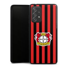 DeinDesign Galaxy A52s 5G Handy Slim Case extra d&uuml;nn Silikon Handyh&uuml;lle schwarz H&uuml;lle Official Licensed Product Stripes Bayer 04 Leverkusen Silikon Slim Case