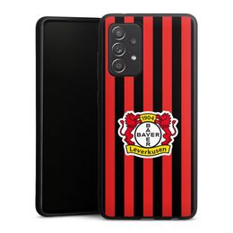 DeinDesign Galaxy A52s 5G Handy Premium Silikon H&uuml;lle Handyh&uuml;lle schwarz Case Official Licensed Product Stripes Bayer 04 Leverkusen Silikon Premium Case
