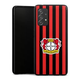 DeinDesign Galaxy A52s 5G Handy Silikon H&uuml;lle Case schwarz Handyh&uuml;lle Official Licensed Product Stripes Bayer 04 Leverkusen