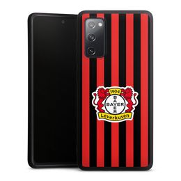DeinDesign Galaxy S20 FE Handy Premium Silikon H&uuml;lle Handyh&uuml;lle schwarz Case Stripes Bayer 04 Leverkusen Official Licensed Product Silikon Premium Case