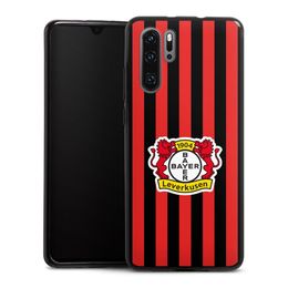 DeinDesign Huawei P30 Pro Handy Silikon H&uuml;lle Case schwarz Handyh&uuml;lle Official Licensed Product Stripes Bayer 04 Leverkusen
