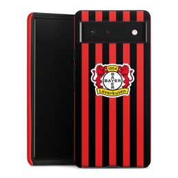 DeinDesign Google Pixel 6 Handy Panzer Handyh&uuml;lle robuste Outdoor H&uuml;lle Schutzh&uuml;lle matt Official Licensed Product Stripes Bayer 04 Leverkusen Tough Case
