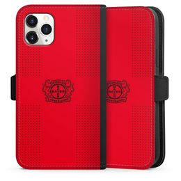 DeinDesign iPhone 11 Pro Handy Klapph&uuml;lle Handyh&uuml;lle aus Kunst Leder schwarz Flip Case Logo Bayer 04 Leverkusen Official Licensed Product Sideflip mit Lasche