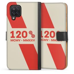 DeinDesign Galaxy A12 Handy Klapph&uuml;lle Handyh&uuml;lle aus Kunst Leder schwarz Flip Case 120 Years 1. Fsv Mainz 05 E.V. Bundesliga Sideflip mit langer Lasche
