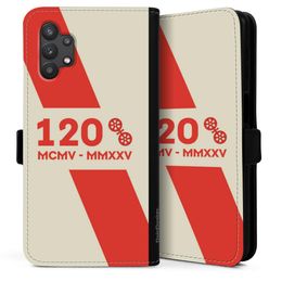 DeinDesign Galaxy A32 5G Handy Klapph&uuml;lle Handyh&uuml;lle aus Kunst Leder schwarz Flip Case 120 Years 1. Fsv Mainz 05 E.V. Bundesliga Sideflip mit langer Lasche