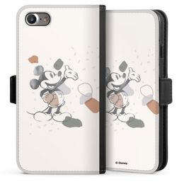 DeinDesign iPhone SE (2020) Handy Klapph&uuml;lle Handyh&uuml;lle aus Kunst Leder schwarz Flip Case Mickey Mouse Official Licensed Product Disney Sideflip mit Lasche