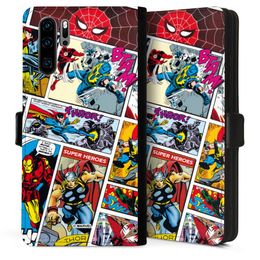 DeinDesign Huawei P30 Pro Handy Klapph&uuml;lle Handyh&uuml;lle aus Kunst Leder schwarz Flip Case Avengers Marvel Comic Sideflip mit langer Lasche