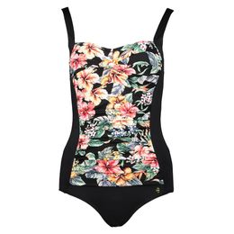 Lascana Badeanzug in Schwarz/ Gr&uuml;n - 52% | Gr&ouml;&szlig;e 42C-Cup | Damen-bademode