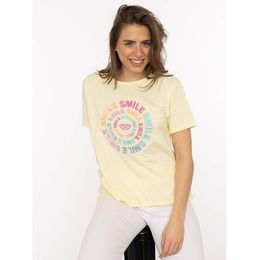 Zwillingsherz Shirt "Smile" in Sand - 42% | Gr&ouml;&szlig;e L | Damen-tops
