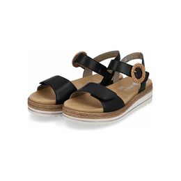 Remonte Leder-Keilsandaletten in Schwarz - 22% | Gr&ouml;&szlig;e 39 | Damen-sandalen