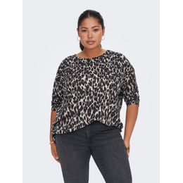 Only Carmakoma Bluse in Hellbraun/ Schwarz - 36% | Gr&ouml;&szlig;e L-50/52 | Damen-blusen