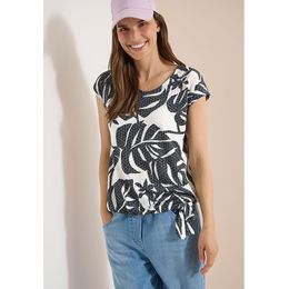 Cecil Shirt in Anthrazit/ Wei&szlig; - 22% | Gr&ouml;&szlig;e XL | Damen-tops