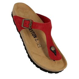 BAYTON Leder-Zehentrenner "Mercure" in Rot - 58% | Gr&ouml;&szlig;e 39 | Damen-sandalen
