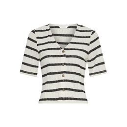 MOSS COPENHAGEN Bluse in Creme/ Schwarz - 64% | Gr&ouml;&szlig;e XL | Damen-pullover-cardigans