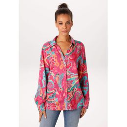 Aniston Bluse in Pink/ T&uuml;rkis - 50% | Gr&ouml;&szlig;e 38 | Damen-blusen