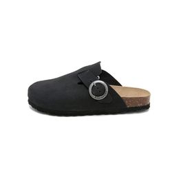 BABUNKERS Family Leder-Clogs in Schwarz - 45% | Gr&ouml;&szlig;e 38 | Damen-pantoletten