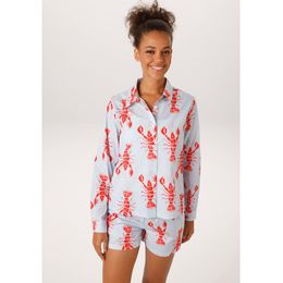 Aniston Bluse in Hellblau/ Wei&szlig;/ Rot - 45% | Gr&ouml;&szlig;e 46 | Damen-blusen