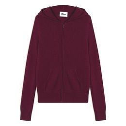 Just Cashmere Kaschmir-Sweatjacke "Debbie" in Bordeaux - 49% | Gr&ouml;&szlig;e M | Damen-sweatshirts-jacken