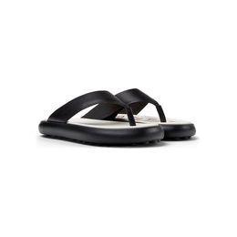 Camper Leder-Zehentrenner "Pelotas Flota" in Schwarz - 55% | Gr&ouml;&szlig;e 38 | Damen-sandalen