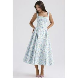 Tazga Kleid in Gr&uuml;n/ Hellblau - 55% | Gr&ouml;&szlig;e 40 | Damen-kleider