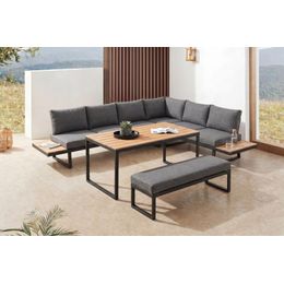 Riess Ambiente Wetterfestes Gartenm&ouml;bel Set IBIZA GRAND 280cm anthrazit Aluminium mit Sitzpolster Riess-Ambiente Industrie & Loft Modern Natur Skandinavisch
