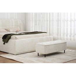 Riess Ambiente Extravagante Polsterbank EN VOGUE 120cm beige Cremona Chenille Sitzbank mit Stauraum Riess-Ambiente Chesterfield Glamour Landhaus Modern