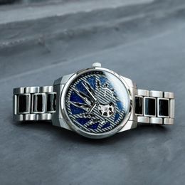 Holzkern Holzuhr Spikes (Lapislazuli/Ahorn), Herren, Naturholz