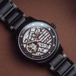 Holzkern Holzuhr Lindeman (Ahorn/Schwarz), Unisex, Naturholz
