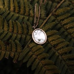 Holzkern Mirror Halskette Damen Ros&eacute; und T&uuml;rkis