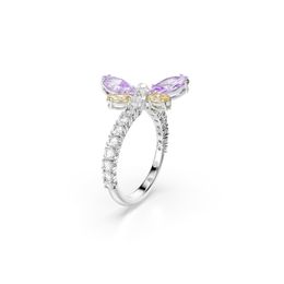 Swarovski Damen Fingerring "Schmuck Geschenk Capsule Ring", 52, Metall Perlenmetallfarben, kristallwei&szlig;, gelb, lila, wei&szlig;, Metall, Perlen,