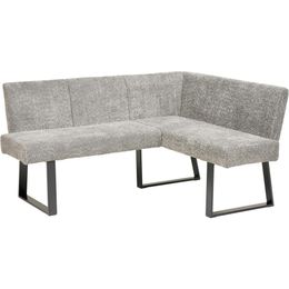 Livetastic Eckbank, Grau, Metall, Textil, 3-Sitzer, L-Form, nur wie online abgebildet bestellbar, 160x130 cm, Esszimmer, B&auml;nke, Eckb&auml;nke