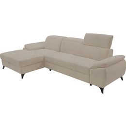 Ecksofa, B:281cm H:78cm T:166cm, beige, exxpo - SOFA FASHION, Wohnzimmer, Sofas, "TAOS bequem, komfortabel durch Kopfteilverstellung, Breite 281cm",