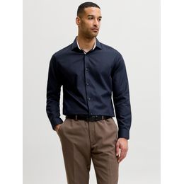 Jack & Jones JACK & JONES Herren Langarmhemd "JPRBLAPARKER DETAIL L/S SHIRT SN"night sky, Gr. L, unifarben, Web, Obermaterial: 100% Baumwolle, Hemden, Baumwolle,