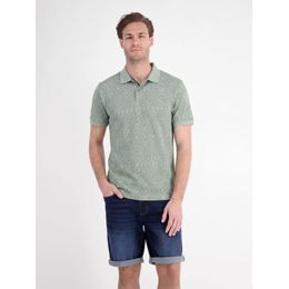 Lerros Herren Poloshirt "Poloshirt mit rautenf&ouml;rmigem Jaquard-Muster in 2-Tone-Optik"bay gr&uuml;n, Gr. M, 71% Baumwolle, 29% Polyester, Shirts