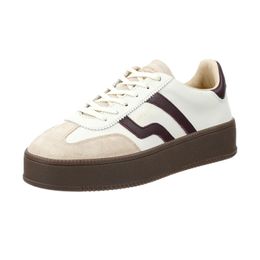 Gant Damen Sneaker "Cuzmani", Gr. 42wei&szlig;, dunkellila, Leder, Veloursleder, kontrastfarbene Details, Schuhe, Plateausneaker, Halbschuh, Retro-Sneaker