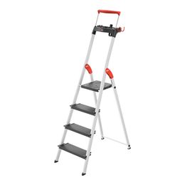 Hailo L100 TopLine, Alu-Sicherheits-Stehleiter, 4 Stufen (8050407)