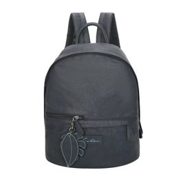 Damen Rucksack "Eco Fritzi07", Fritzi aus Preussenblau, 58% Polyester, 42% Polyurethan, unifarben, Rucks&auml;cke, mit Anh&auml;nger in Bl&auml;tterform