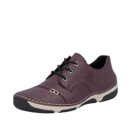 Rieker Damen Sneaker, Gr. 38bordeaux, Lederimitat, Synthetik, Schuhe, Schn&uuml;rschuh, Halbschuh, Freizeitsneaker mit Label