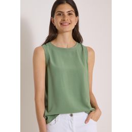 Cecil Damen Blusentop, gr&uuml;n, Gr. XL, unifarben, Stoff, 100% Viskose, Blusen, mit Rundhalsausschnitt