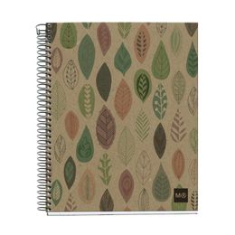 MIQUELRIUS Notizbuch Eco Design 4 A5 kariert Spiralbildung Bl&auml;tter colour mix