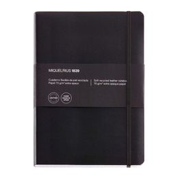 MIQUELRIUS Notizbuch Leather 1839 15,2 x 21 cm kariert Gebunden schwarz