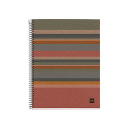 MIQUELRIUS Notizbuch Eco Design 4 A5 kariert Spiralbildung Linien gr&uuml;n braun orange rot blau rosa