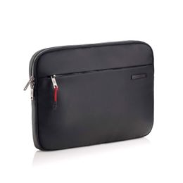 MIQUELRIUS Laptoptasche 15-15,6 Zoll schwarz wasserabweisend - Notebook Schutzh&uuml;lle 38x27cm mit Fleece-Futter, 360&deg; Rundumschutz, 2 F&auml;cher