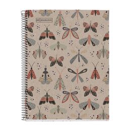 MIQUELRIUS Notizbuch Eco Design 1 A4 liniert Spiralbildung Schmetterlinge colour mix