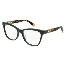 Furla FULVFU633 Brille Unisex | Fassung: Vollrand, Quadratisch, Gr&uuml;n Gl&auml;nzend